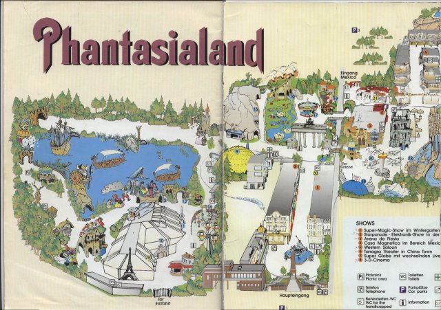 Alter Parkplan vom Phantasialand - onride.de